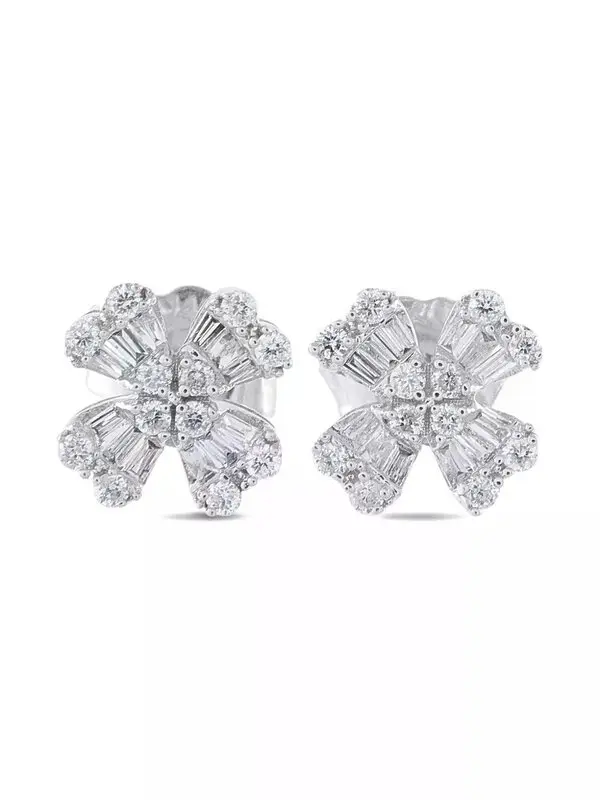 LB EXCLUSIVE 14k White Gold Diamond Stud Earrings