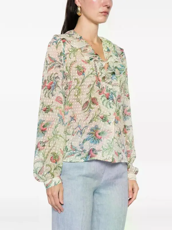 Etro Floral Ruffled Top