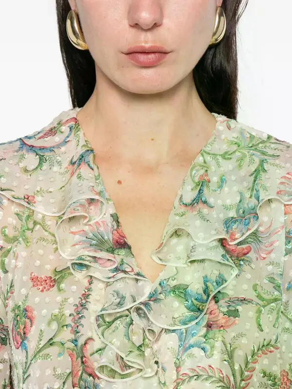Etro Floral Ruffled Top