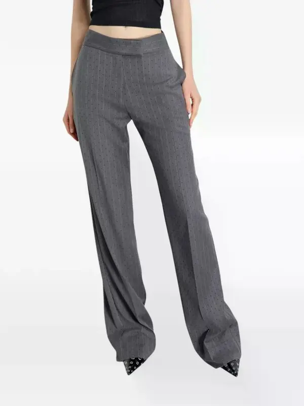 GAELLE Pinstripe Embellished Trousers