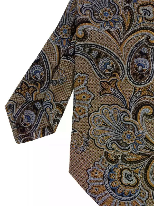 Etro Paisley Silk Tie - Brown