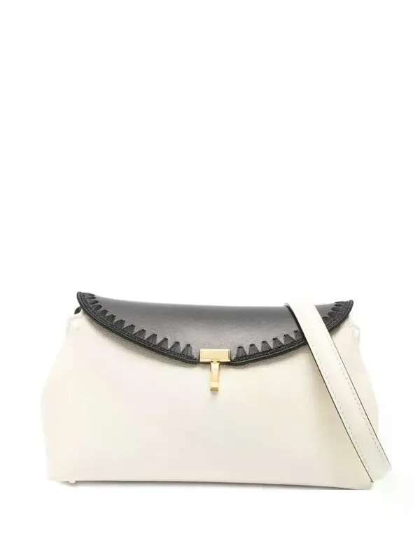 TOTEME T-lock Embroidered Leather Clutch - Neutrals