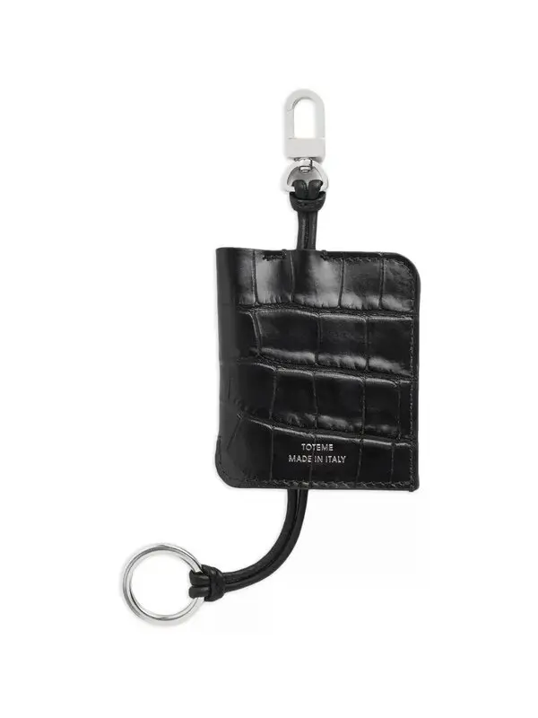 TOTEME Croco-embossed Keyring - Black