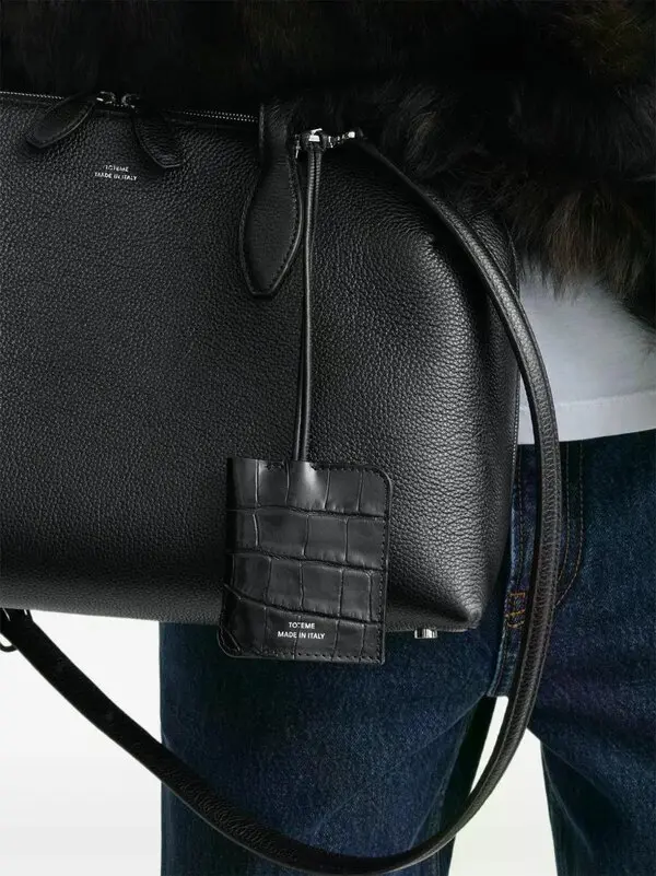TOTEME Croco-embossed Keyring - Black