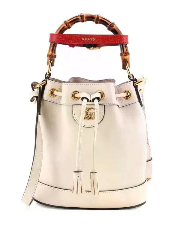 Gucci Diana Leather Mini Bucket Bag - Neutrals