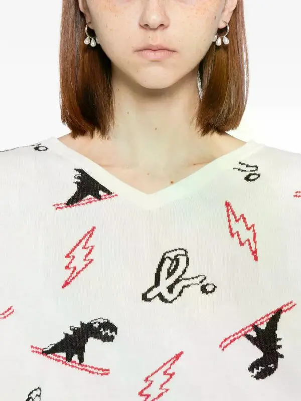 AGNES B. Intarsia-knit Vest