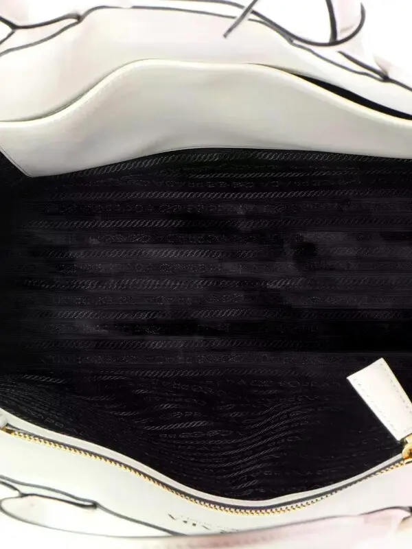 Prada Symbole Shopper Embossed Leather Tote Bag