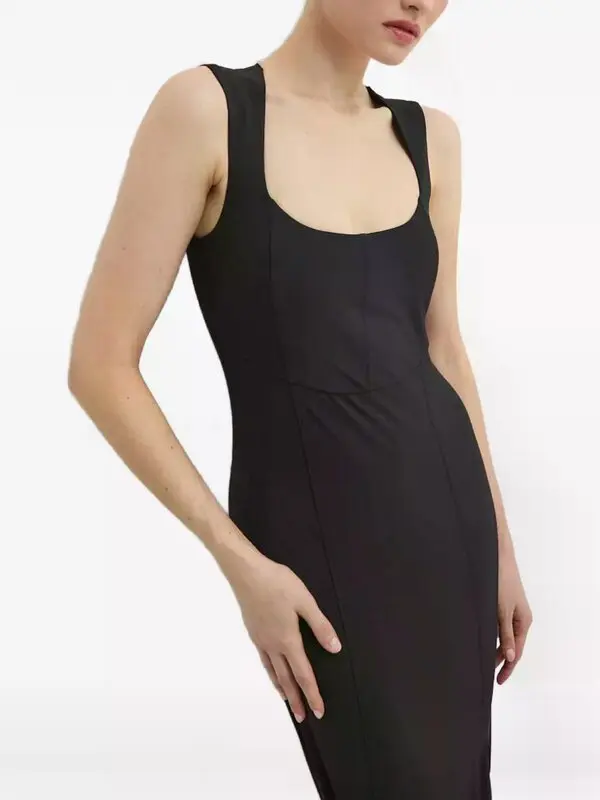 Patrizia Pepe Scoop-neck Slit Midi Dress