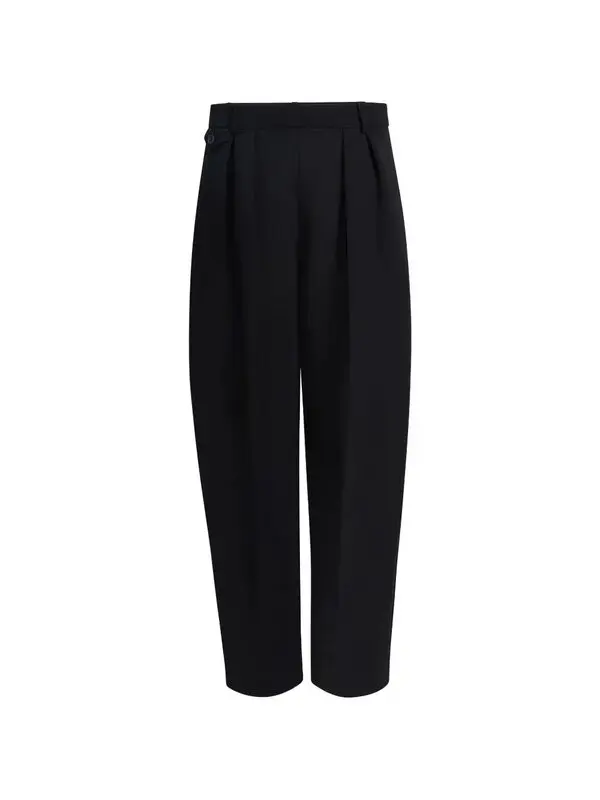 Khaite Dugan Button Pleated Trousers - Black