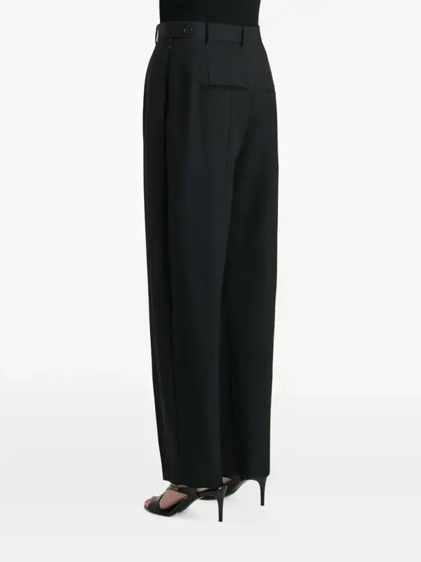 Khaite Dugan Button Pleated Trousers - Black
