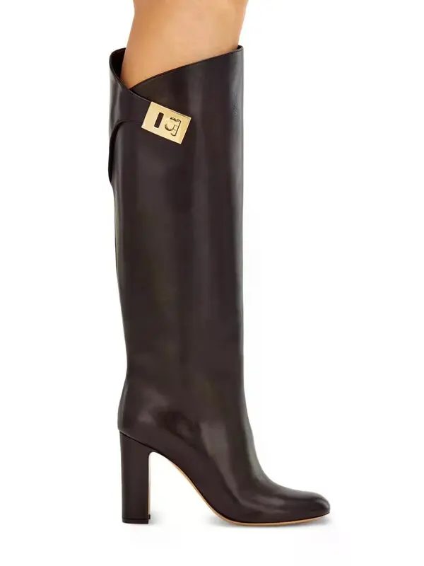 FERRAGAMO 90mm Hug-buckle Knee-high Boots