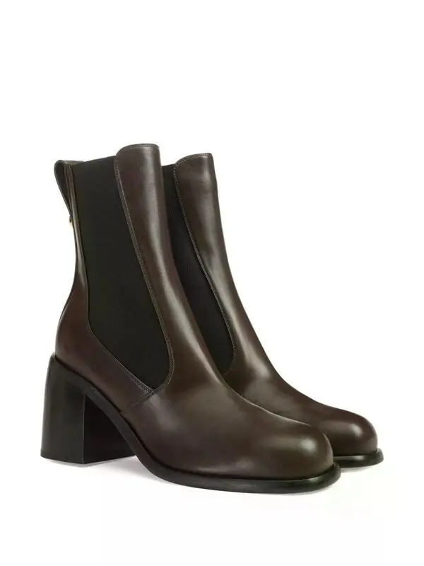 SERGIO ROSSI 80mm Avenue Chelsea Leather Boots - Brown