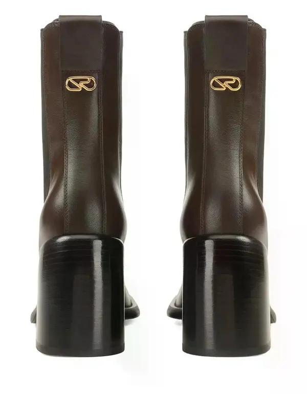 SERGIO ROSSI 80mm Avenue Chelsea Leather Boots - Brown