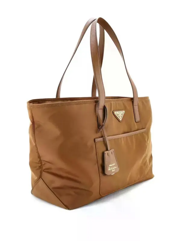 Prada Re-edition 1978 Pocket Re-nylon And Saffiano Leather Medium Tote Bag - Brown