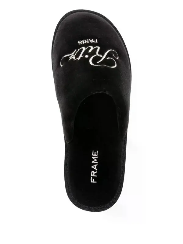 FRAME Embroidered Slippers