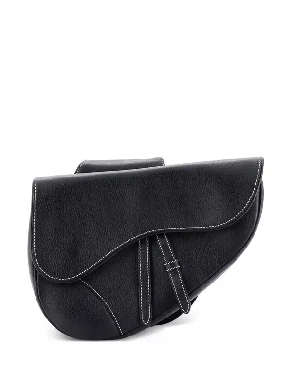 Dior Saddle Leather Mini Crossbody Bag - Black