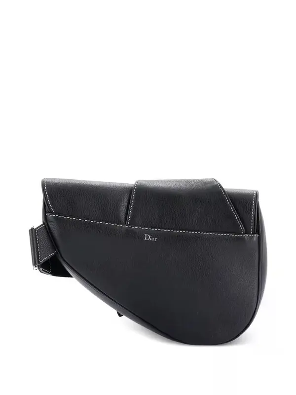 Dior Saddle Leather Mini Crossbody Bag - Black