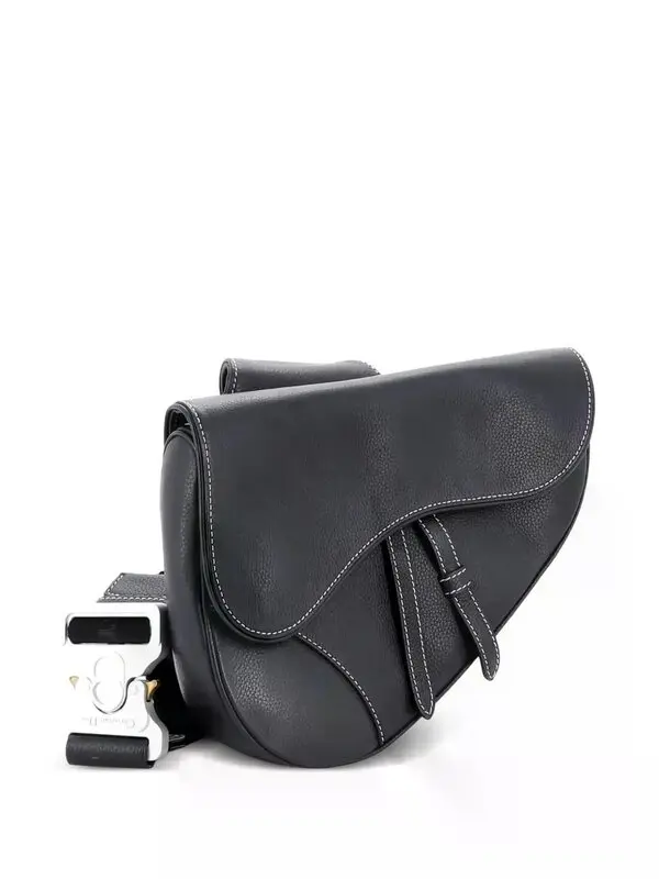 Dior Saddle Leather Mini Crossbody Bag - Black