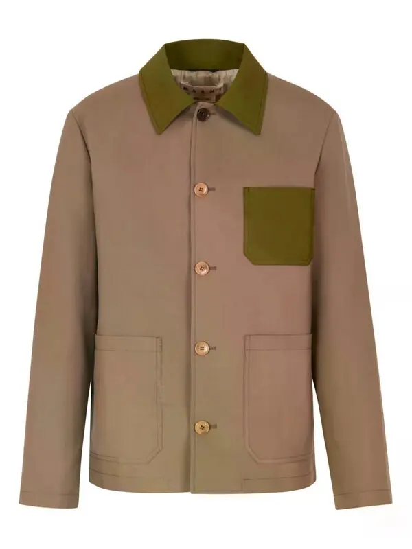 Marni Contrast-collar Pocket Shirt Jacket