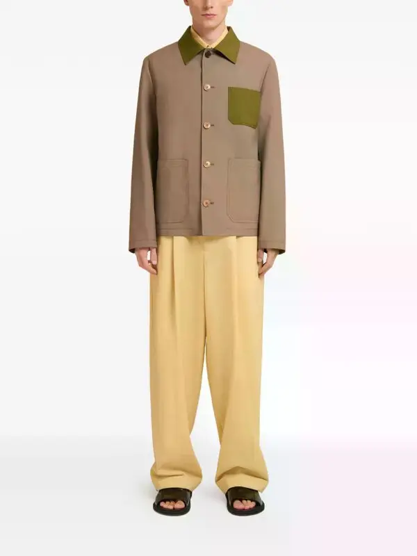 Marni Contrast-collar Pocket Shirt Jacket