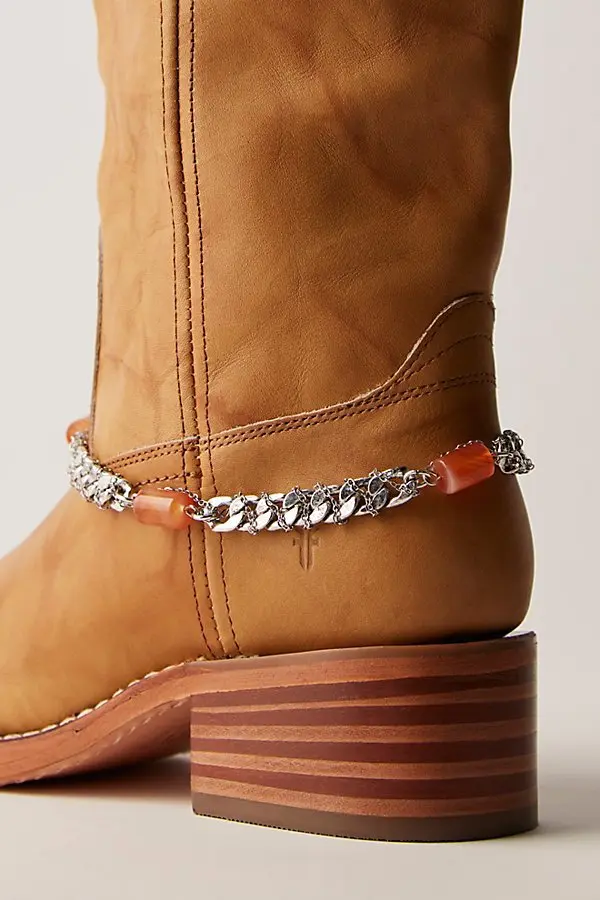 Free People Chain Boot Harness - Worn Silver