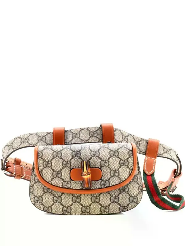 Gucci Bamboo 1947 Gg Coated Canvas Mini Belt Bag - Brown