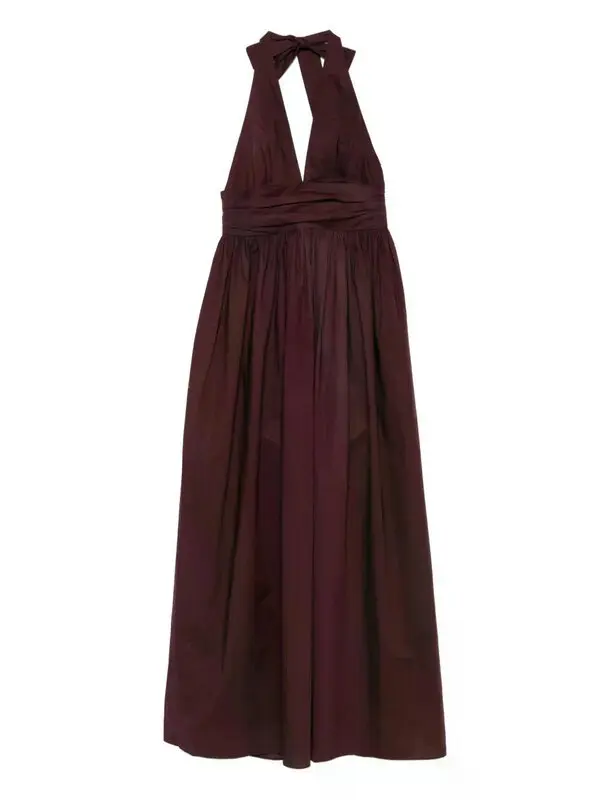 Matteau Halter Plunge Midi Dress - Purple