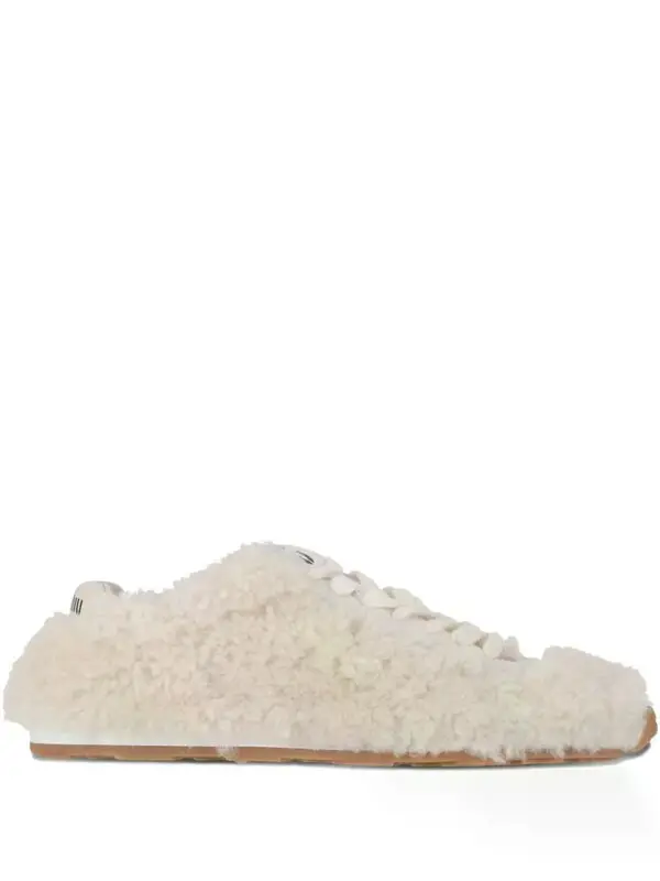 Miu Miu Shearling Lace-up Sneakers