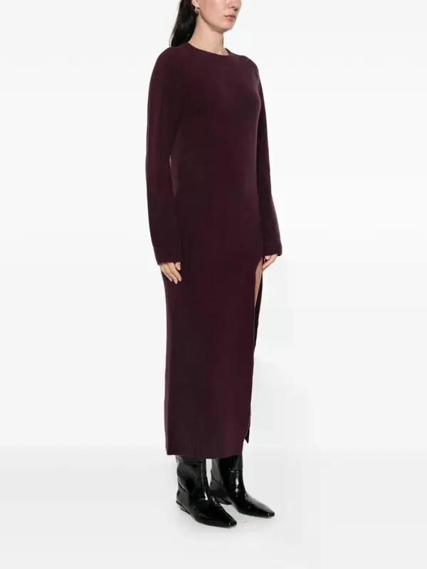 LANEUS Slit Ribbed Dress