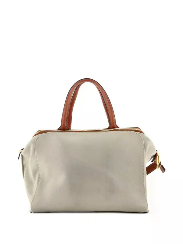 Loewe Double Zip Canvas And Leather Shoulder Bag