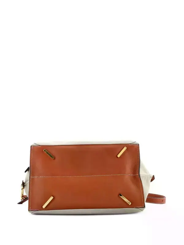 Loewe Double Zip Canvas And Leather Shoulder Bag