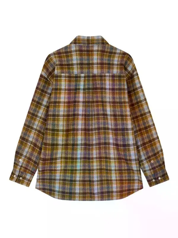 STUDIO TOMBOY Checkered Wool Shirt - Brown