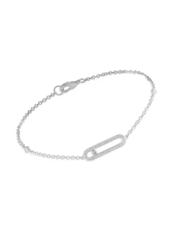 LB EXCLUSIVE 14k White Gold Diamond Chain Bracelet - Silver