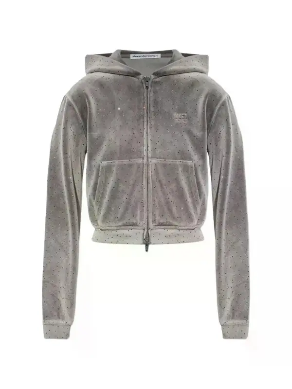 Alexander Wang Embellished Hooded Sweater - Grey