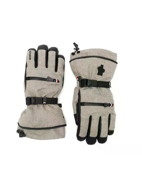 Moncler Buckle Strap Gloves - Grey