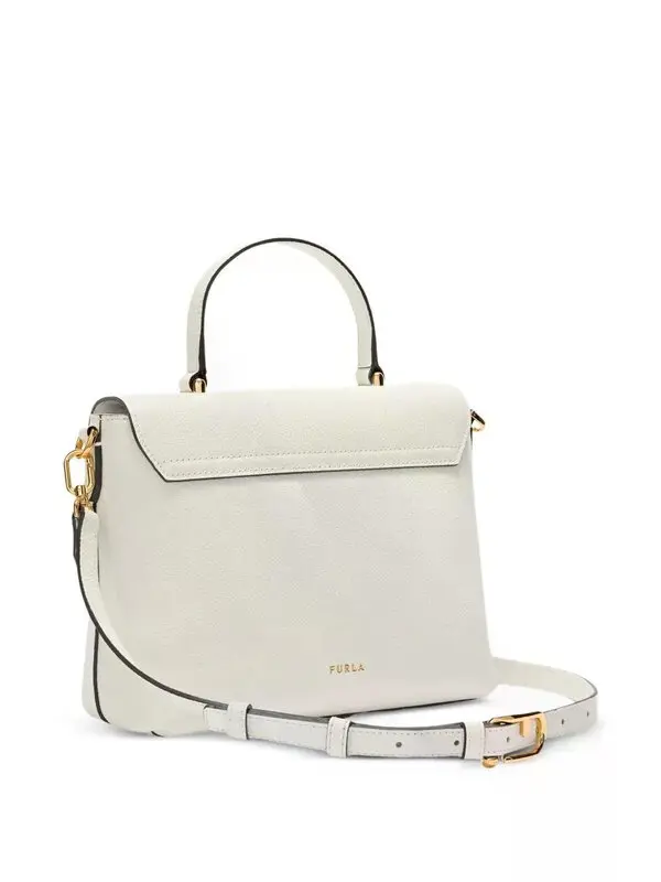 Furla Moonlight Textured Flap Tote Bag - White