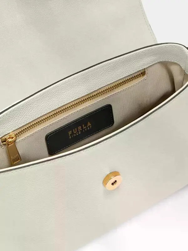Furla Moonlight Textured Flap Tote Bag - White