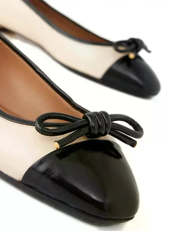 AQUAZZURA Parisina Bow Round-toe Ballet Flats