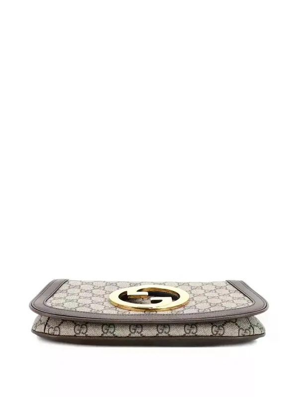 Gucci Blondie Chain Flap Bag Gg Coated Canvas Small - Brown