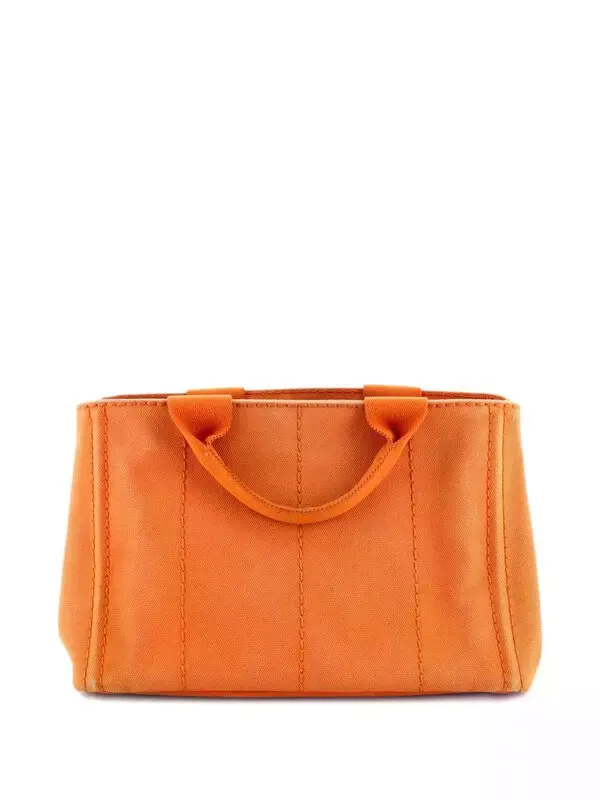 Prada Canapa Convertible Canvas Mini Tote - Orange