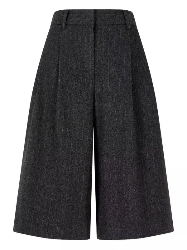 STUDIO TOMBOY Striped Pleated Shorts - Grey
