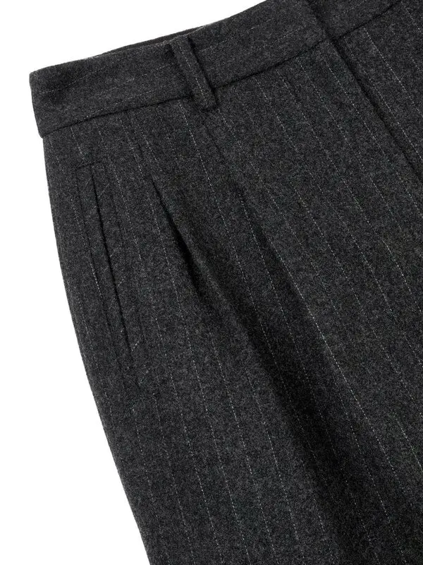 STUDIO TOMBOY Striped Pleated Shorts - Grey