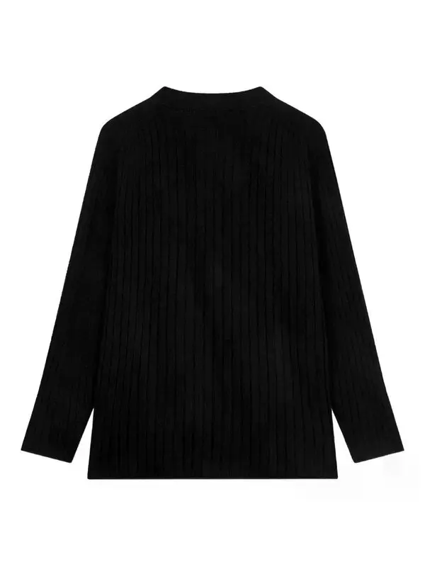 STUDIO TOMBOY Ribbed Round-neck Sweater - Black