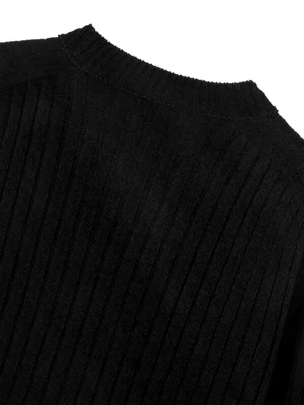 STUDIO TOMBOY Ribbed Round-neck Sweater - Black