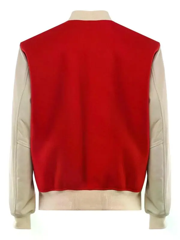 GIULIANO GALIANO Varsity Leather-sleeve Jacket - Red