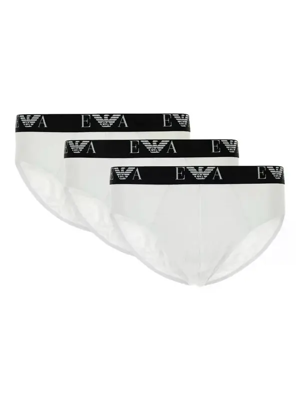 Emporio Armani Logo-detailed Briefs - White