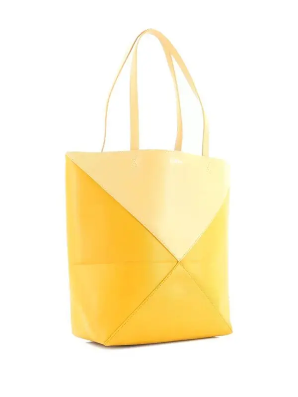 Loewe Puzzle Fold Leather Medium Tote Bag - Yellow