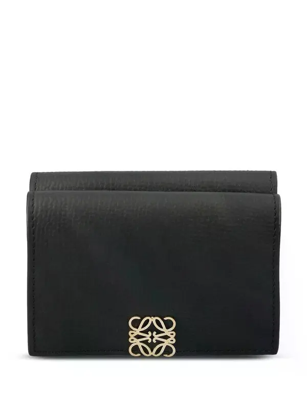 Loewe Anagram Trifold Leather Wallet - Black