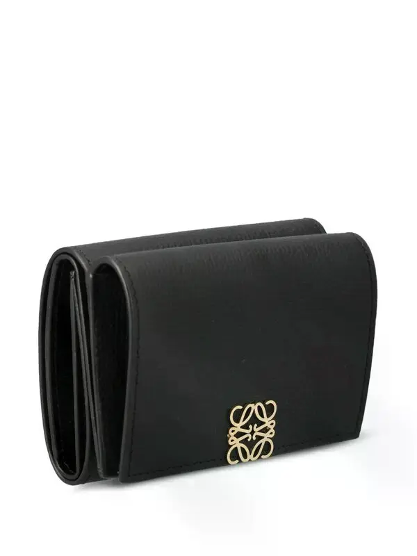 Loewe Anagram Trifold Leather Wallet - Black