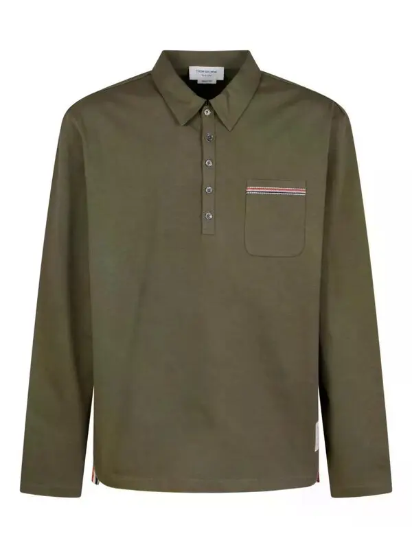 Thom Browne Chest-pocket Long-sleeve Polo Shirt